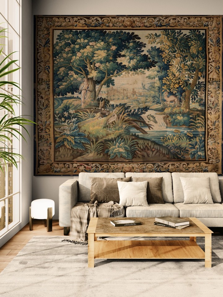 Exquisite French Verdure Tapestry Reproduction Elegant Woven Wall Art ...