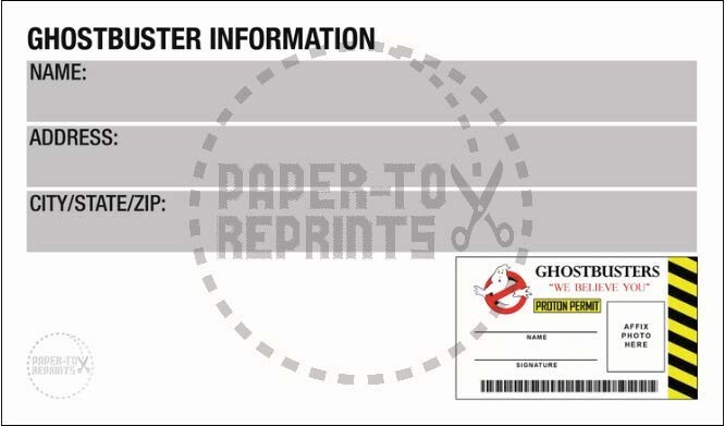 GHOSTBUSTERS IDENTIFICATION CARD - VINTAGE REPRINT | eBay