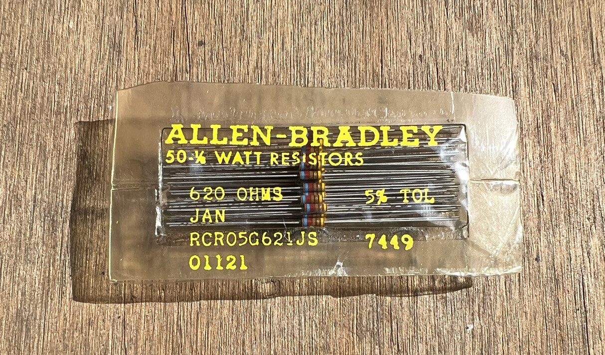 Allen Bradley 620 ohm 1/8W resistor carbon composite NOS 50pcs | eBay