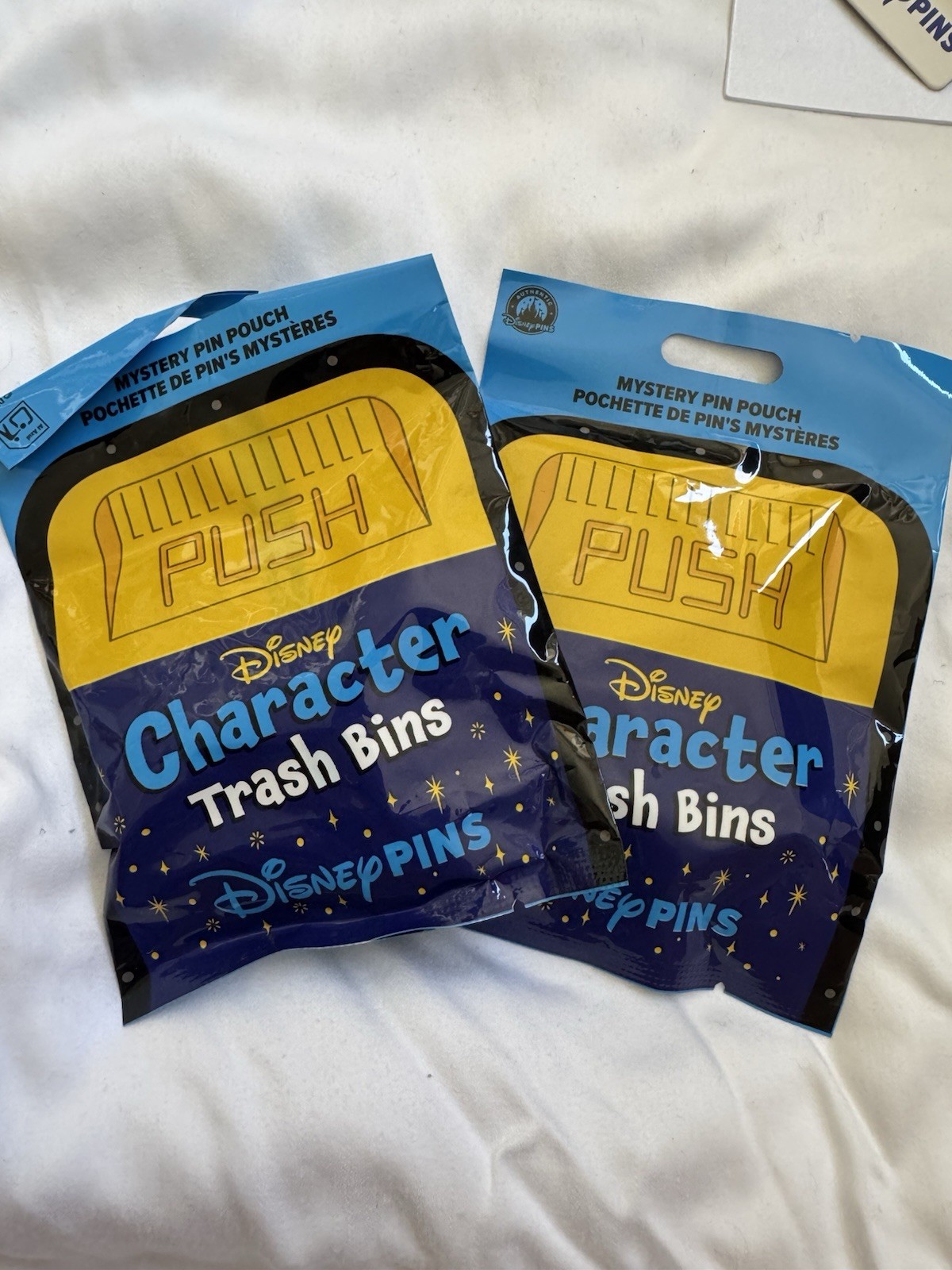 Disney Parks 2025 Character Trash Bins Cans Mystery Pins Sealed 2 bags ...