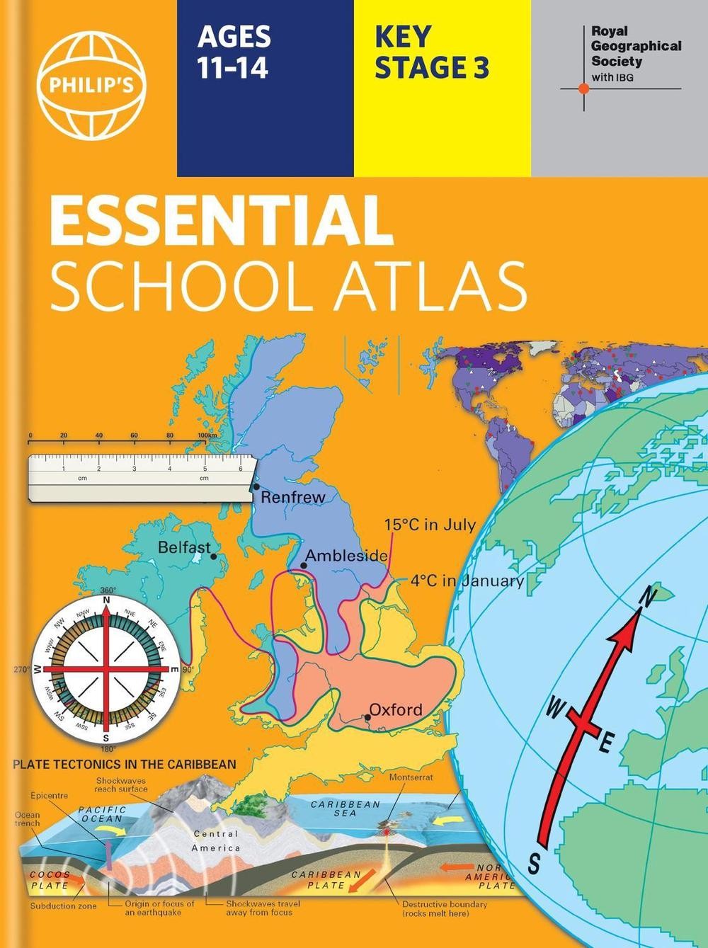 Philip's RGS Essential School Atlas (Hardback) Philip's World Atlas for ...