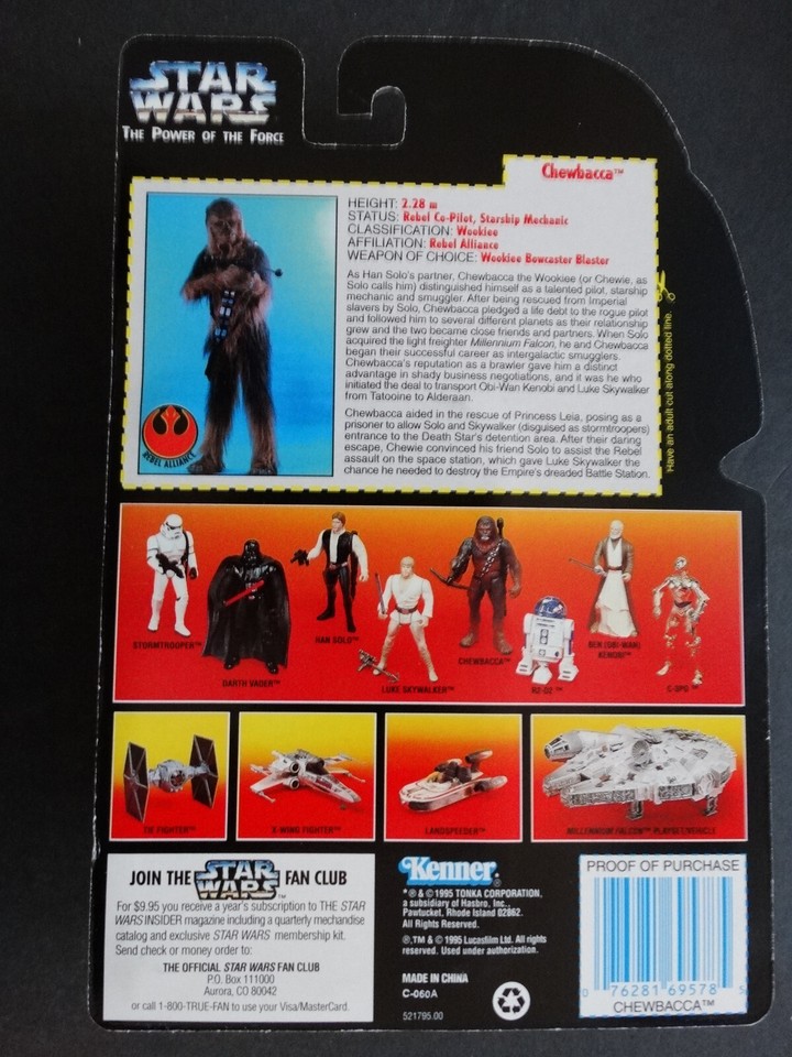 1995 Star Wars POTF Chewbacca Bowcaster Heavy Blaster Rifle Action ...