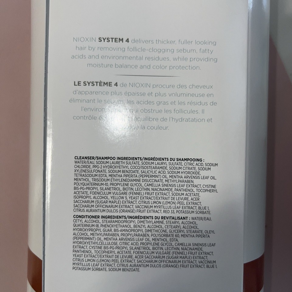 NIOXIN System 4 Cleanser Shampoo Scalp Therapy and Conditioner Set SC2 ...