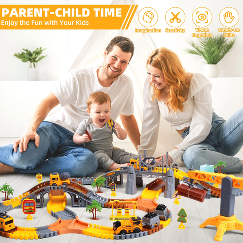 281 PCS Construction Race Track Construction Toy Build Unique Tracks ...