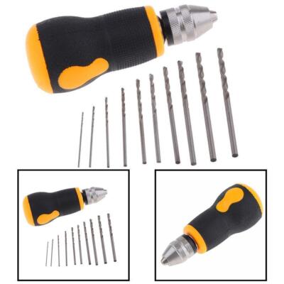 Micro Mini Portable Small Hand Drill + 10pcs Drill Set Bits Hot Hot ...