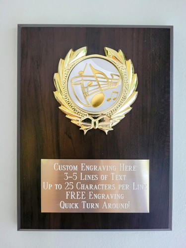 Music/Singing/Band Award Plaque 6x8 Trophy FREE custom engraving | eBay