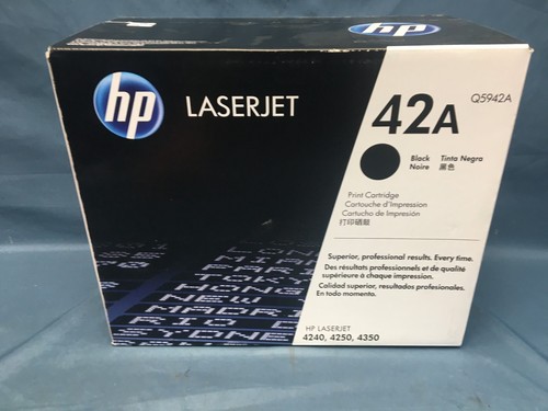 Genuine HP Q5942A (42A) Black Toner Cartridge New Sealed Black And ...