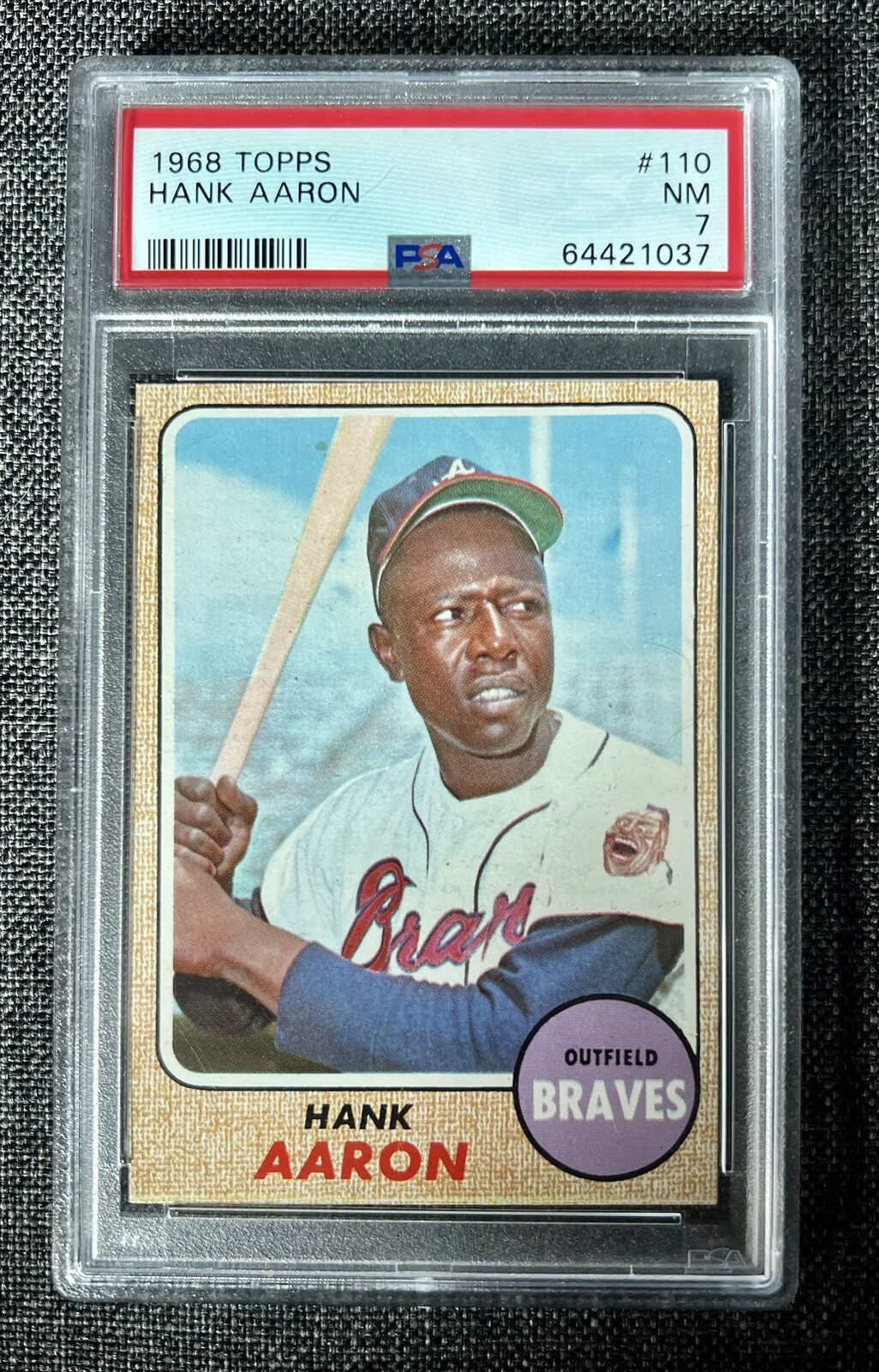 1968 Topps Hank Aaron (Atlanta Braves) PSA 7 NM #110 Hall Of Fame | eBay