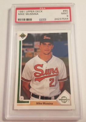 1991 Upper Deck #65 Mike Mussina Rookie Card RC Graded PSA 9 Mint HOF ...