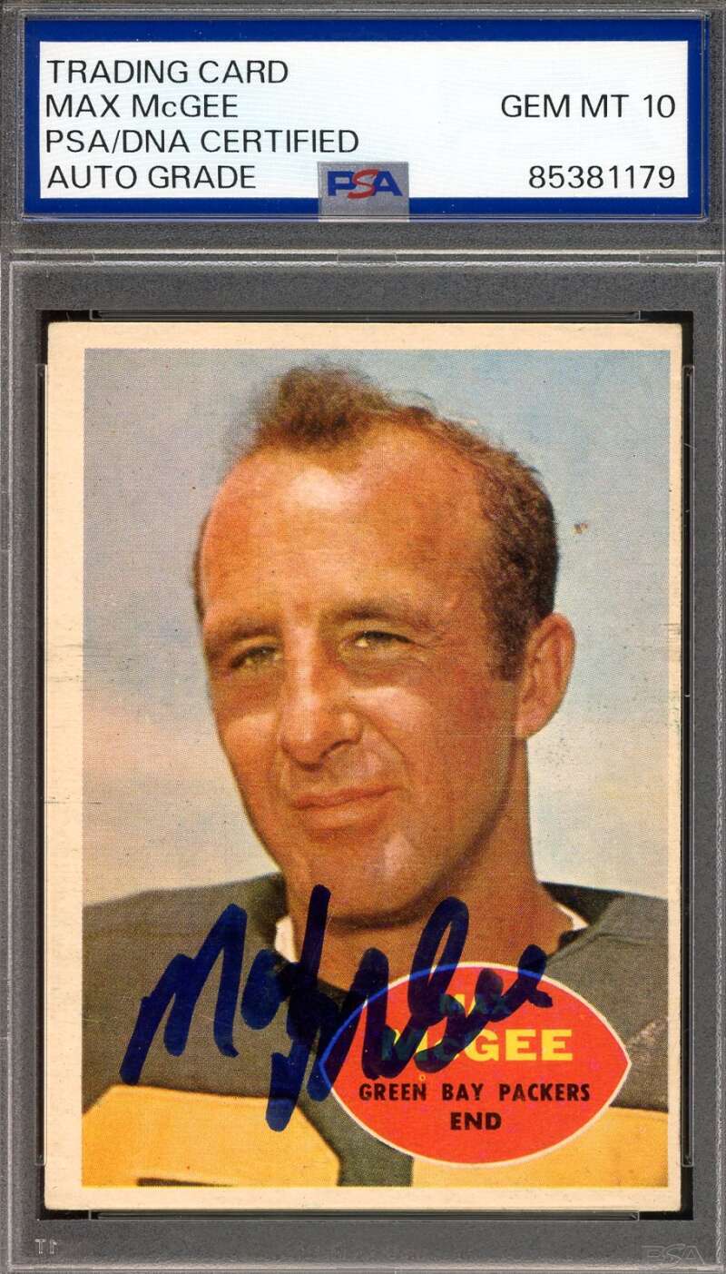 Max McGee Gem Mint 10 PSA DNA Signed 1960 Topps Autograph | eBay