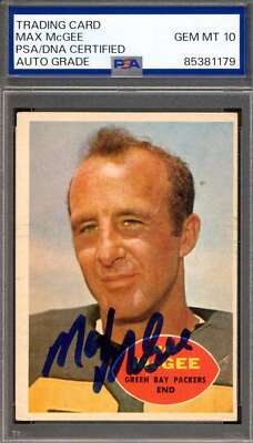 Max McGee Gem Mint 10 PSA DNA Signed 1960 Topps Autograph | eBay
