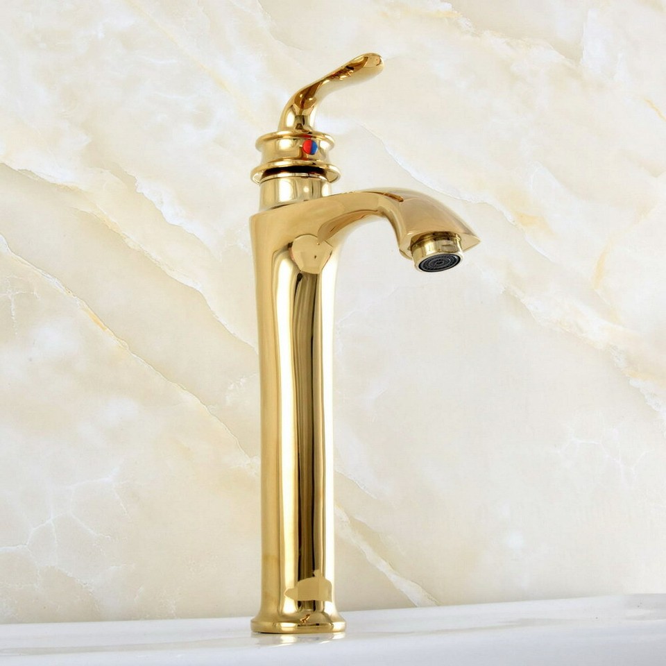 New Golden Brass Single Handle Hot / Cold Tap Washbasin Mixer Sink Faucet zsf822 | eBay