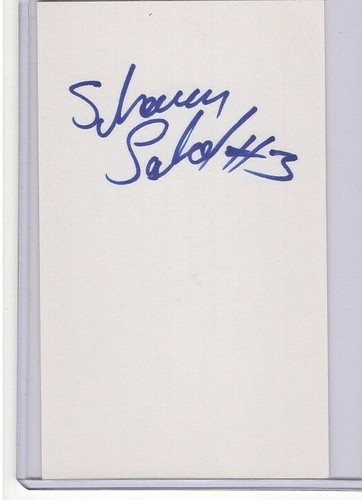 SHAUN SABOL SIGNED 3x5 INDEX CARD AUTOGRAPH 2 GAMES 1989-90 ...