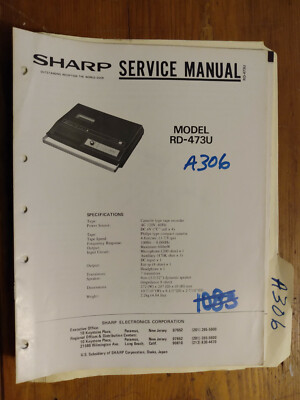 Sharp rd-473 u Service Manual Original Repair Book tape deck player | eBay