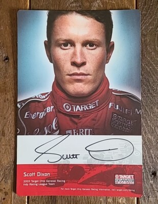 2003 SCOTT DIXON signed INDIANAPOLIS 500 HERO PHOTO CARD INDY CAR ...