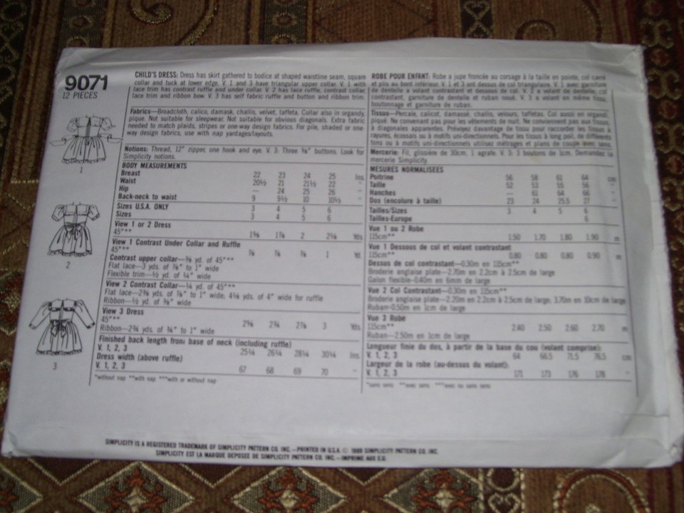 🌺 SIMPLICITY #9071 - GIRLS "JESSICA McCLINTOCK - GUNNE SAX" DRESS ...