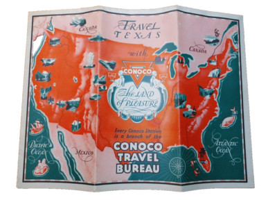 1930's Conoco Texas & United States Fold-Out Map RRP 861 | eBay