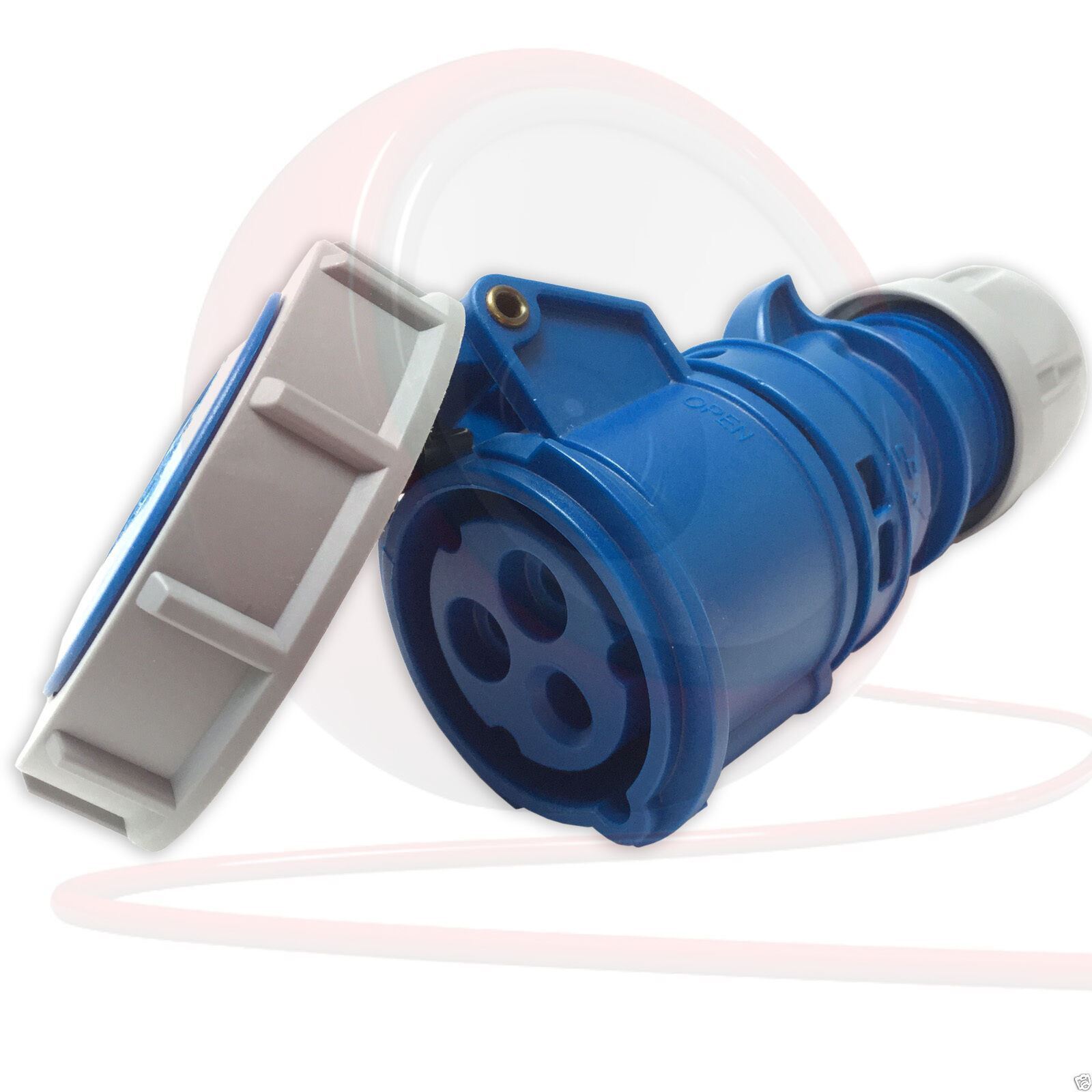 16amp IP67 Rated 240v 2P+E Ceeform Cable Mount Blue Female Socket.PCE ...