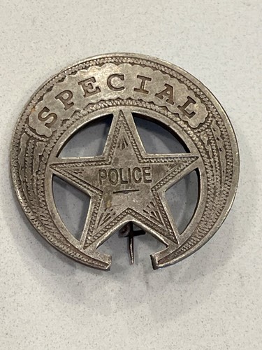 RAREST old west tooled silver tone special police star badge 062624@ | eBay