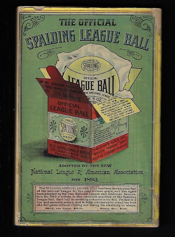 1893 Original Spalding's Official Baseball Guide - VG | eBay