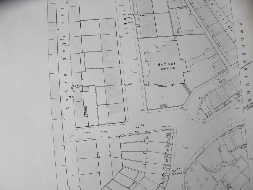 1895 Ordnance Survey Office Town Street Plan- Edinburgh Dean Park ...