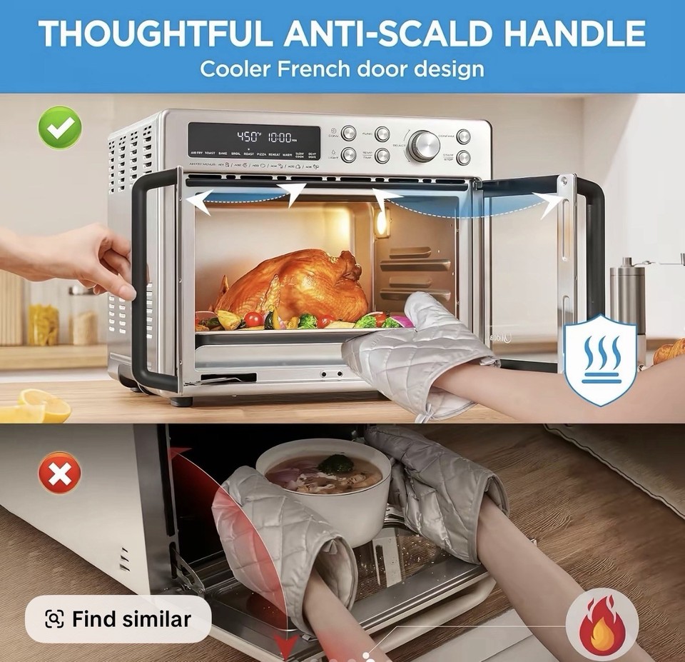 Midea Flexify 26.4 QT French Door Toaster Oven Air Fryer Combo ...