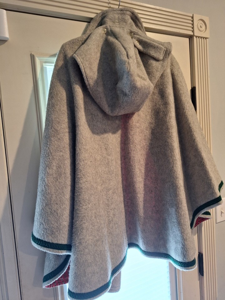 Trachtenhaus Loden Golimbeck Wool Cape Coat Womens 164 Gray German ...