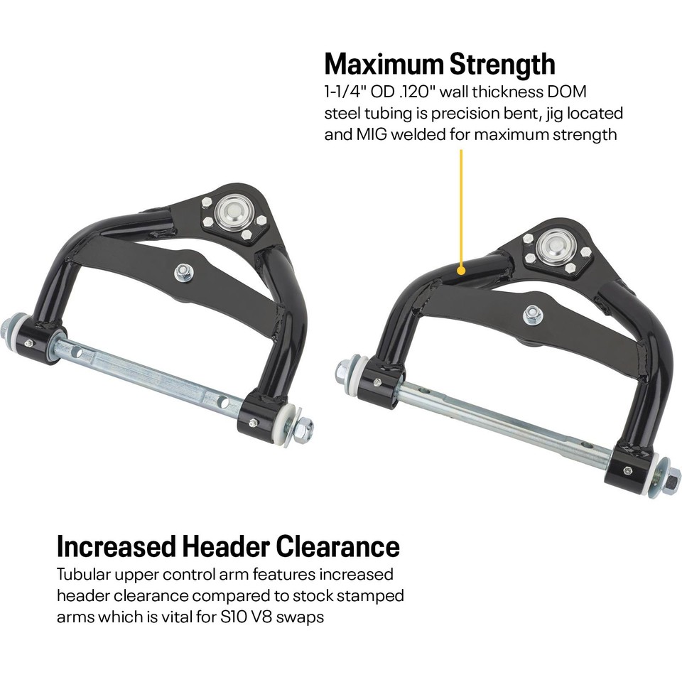 1982-2004 S10 & G-Body Tubular Upper Control Arms Kit, Powdercoated ...