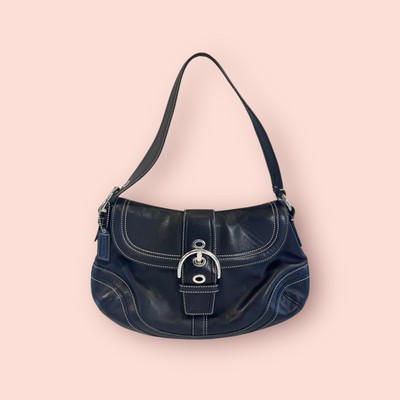 COACH Y2K Vintage Medium Soho Black Luxury Designer Leather Shoulder ...