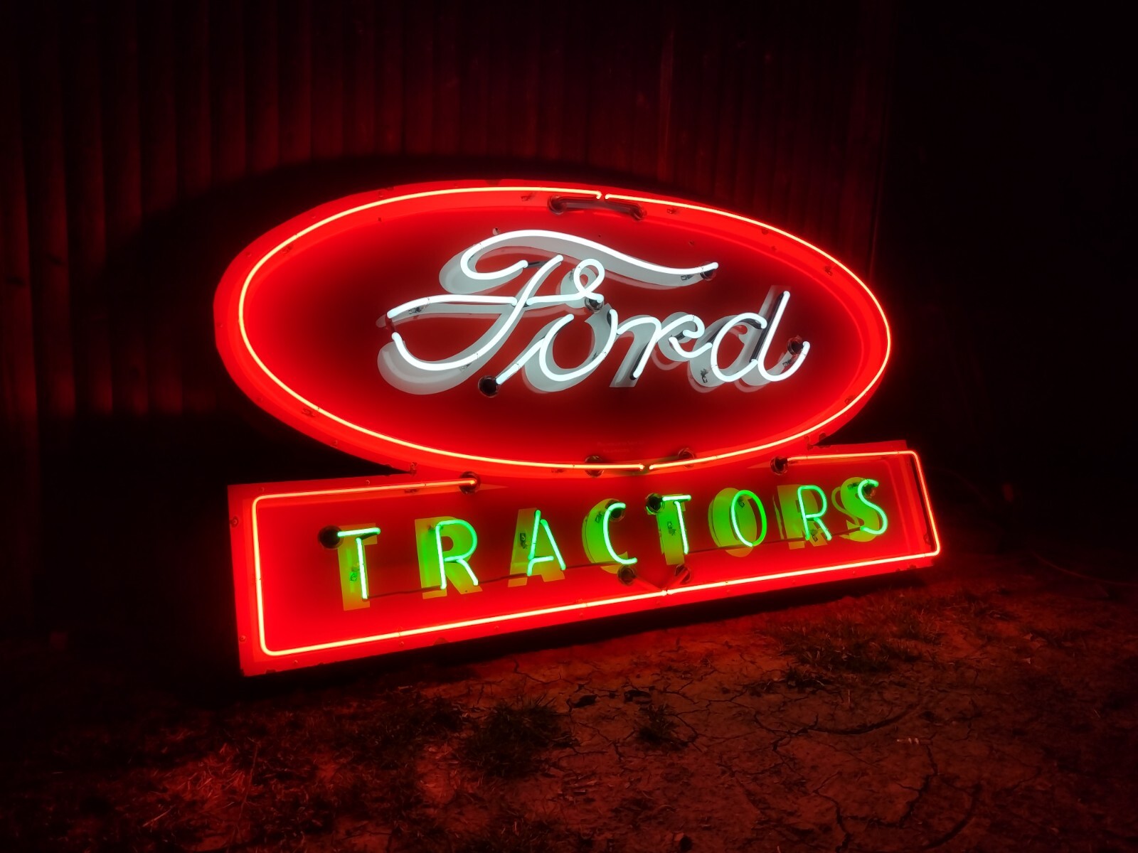 Antique FORD TRACTORS PORCELAIN sign with new Neon glass | eBay