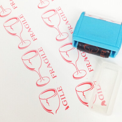 Fragile w. Picture JYP Pre-Inked Rubber Roller Stamp (Red Ink) | eBay