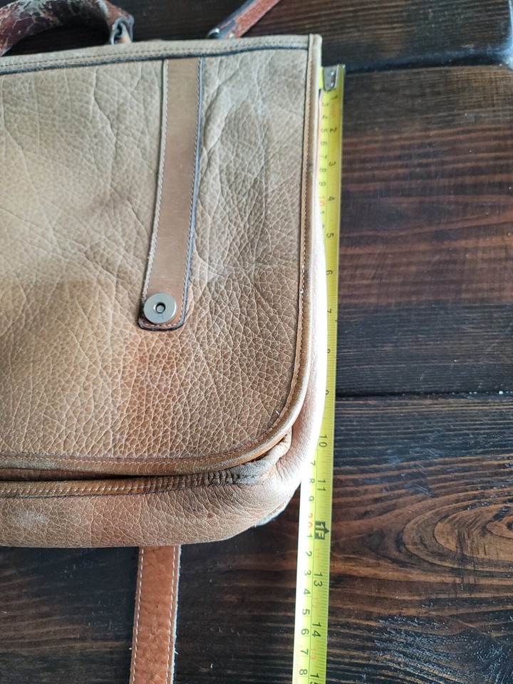 VINTAGE LEATHER BAG / LAPTOP CARRYING CASE WITH SHOULDER STRAP | eBay