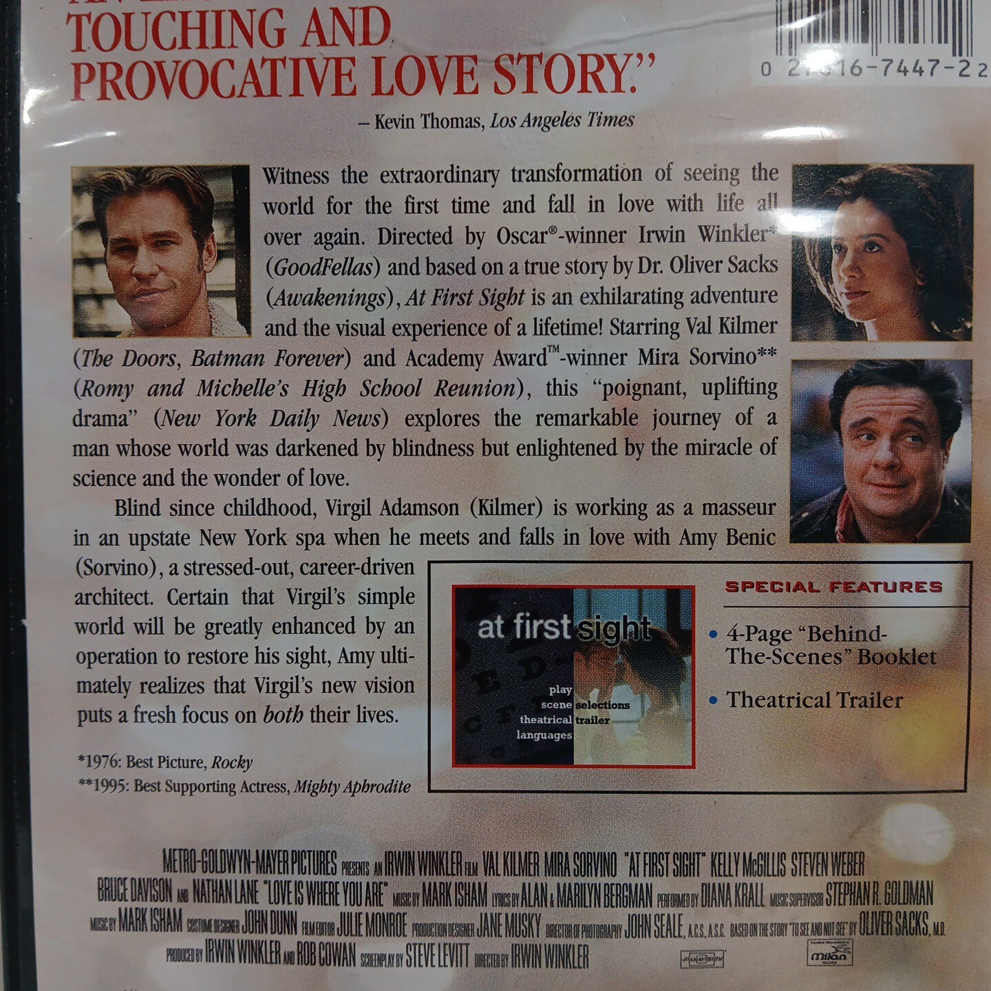 At First Sight (DVD, 1999) Val Kilmer, Mira Sorvino ROMANCE DRAMA ...