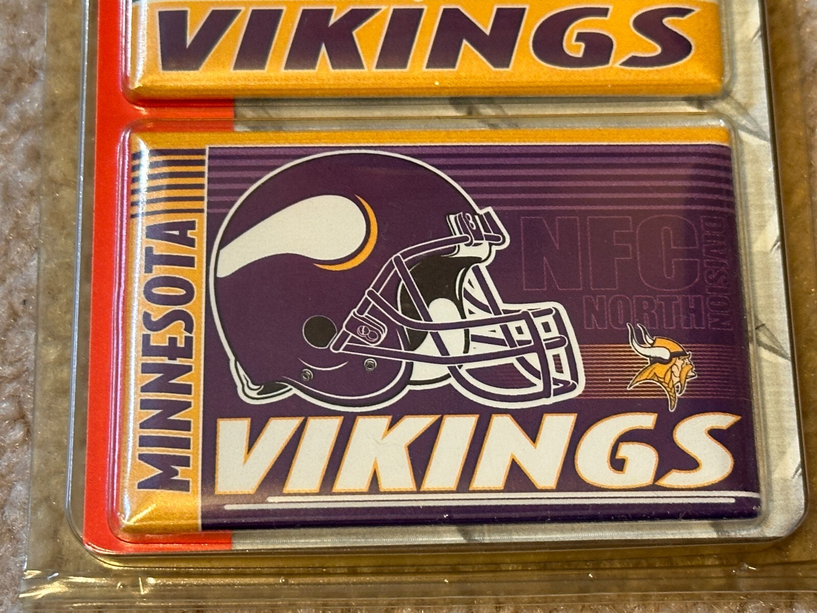 Minnesota Vikings NFL team logo 2 WINCRAFT magnet set - SIZE ABOUT 2 ...
