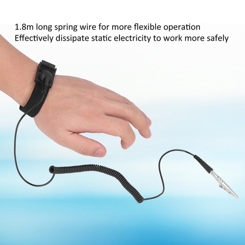 Static Resistant Wrist Strap Adjustable ESD Bracelet Wristband(Black ...