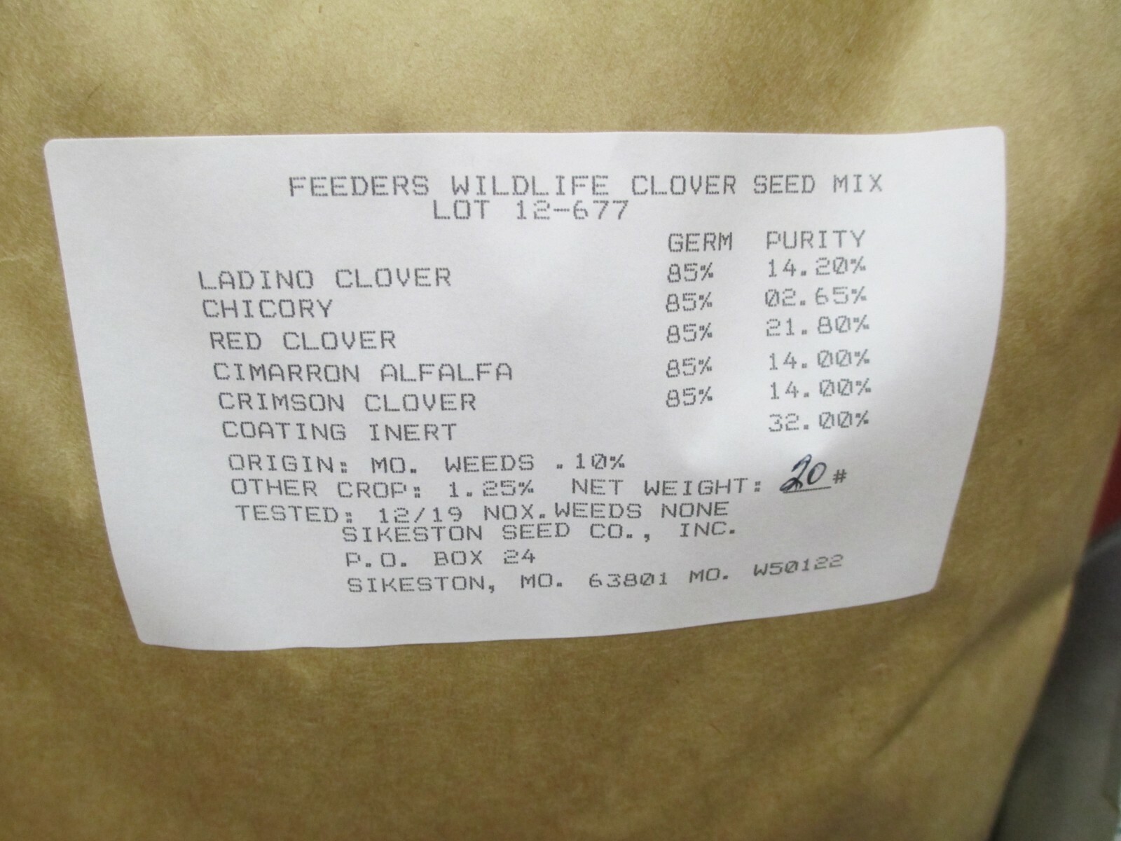 20 Lbs WHITETAIL DEER CLOVER Seed Mix Ladino,Red,Crimson Clovers ...