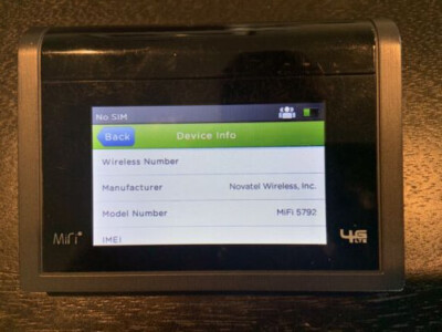 AT&T Novatel MiFi 5792 4G LTE Touchscreen Wireless Mobile Hotspot Modem ...