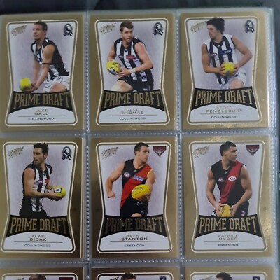 2013 Select AFL Prime Draft collingwood set 4 scott Pendlebury Thomas Ball didak | eBay Australia