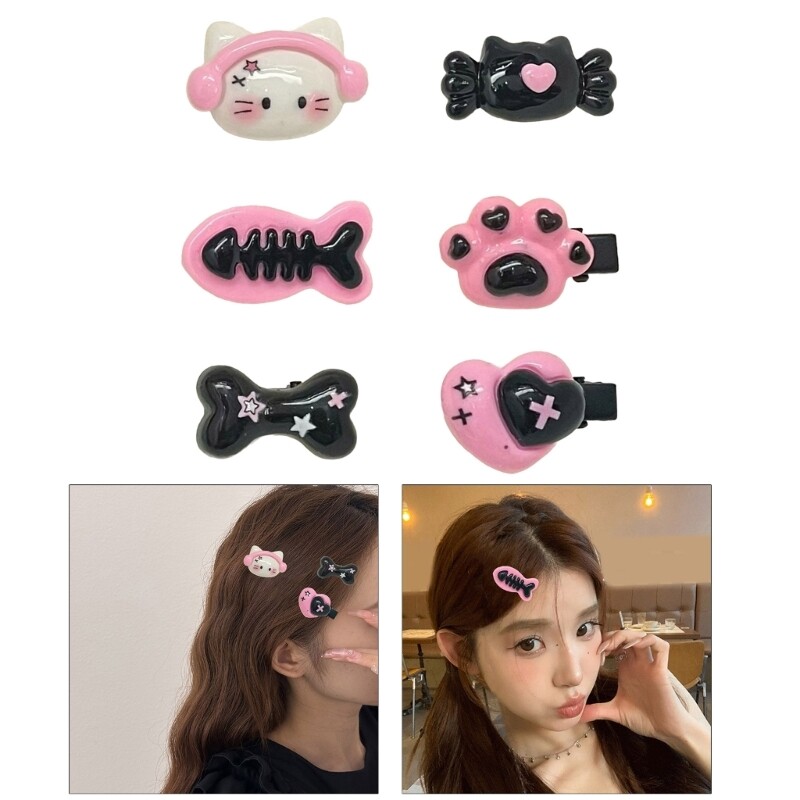 Women Gothic Hair Clip Harajuku Head Mini Plastic Hairpin Styling ...