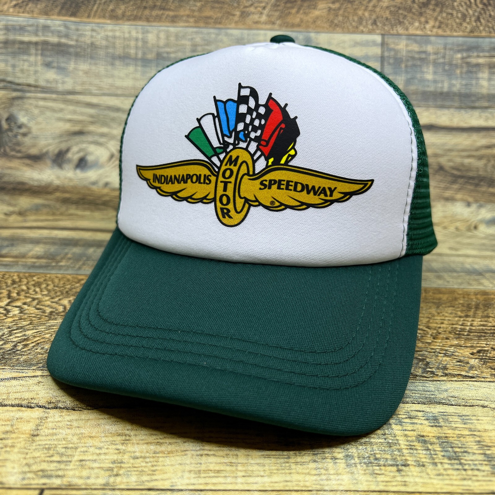 Indianapolis Motor Speedway Mens Trucker Hat Green Snapback Indy 500 ...