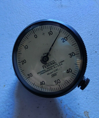 Vintage Federal G8I Dial Indicator Gage .001" Graduation Full Jeweled ...