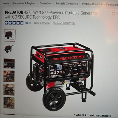 PREDATOR 4375 Watt Gas-Powered Portable Generator (131866-1 KO FRNT) | eBay