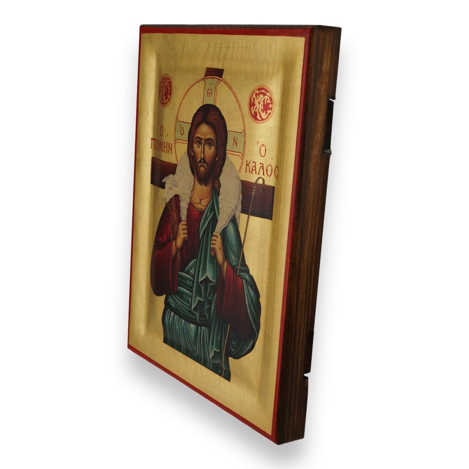 Christ the Good Shepherd Icon - Premium Handmade Greek Orthodox ...