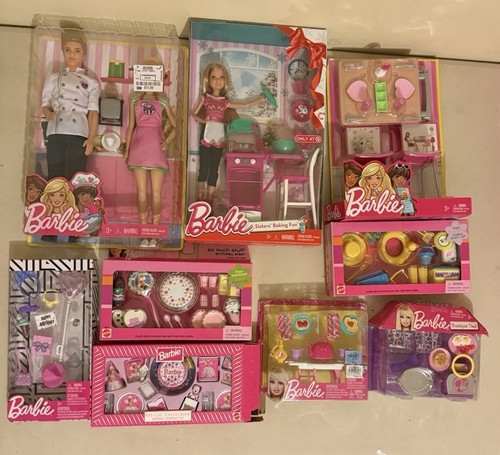 Barbie & Ken Cafe Chef Set Sister’s Baking Fun Special Collections Lot ...