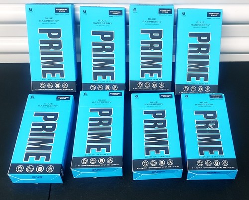 Lot of 8 Blue Raspberry PRIME Hydration Drink Sticks | 48 Sticks in ...