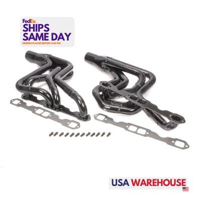 Schoenfeld 185V, 2 Pack Black Steel Sbc Street Stock Headers 1-5/8 - 1 ...