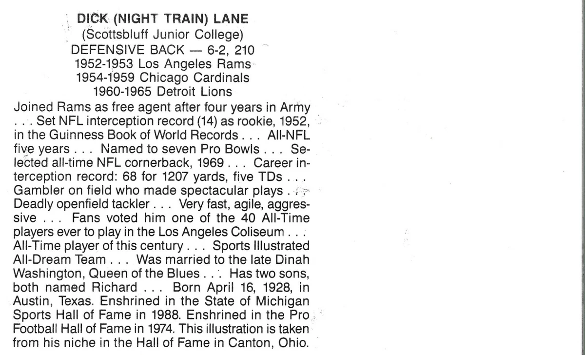 Night Train Lane Cardinals