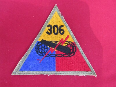 US Army 306th Armored division cut edge no glow patch | eBay