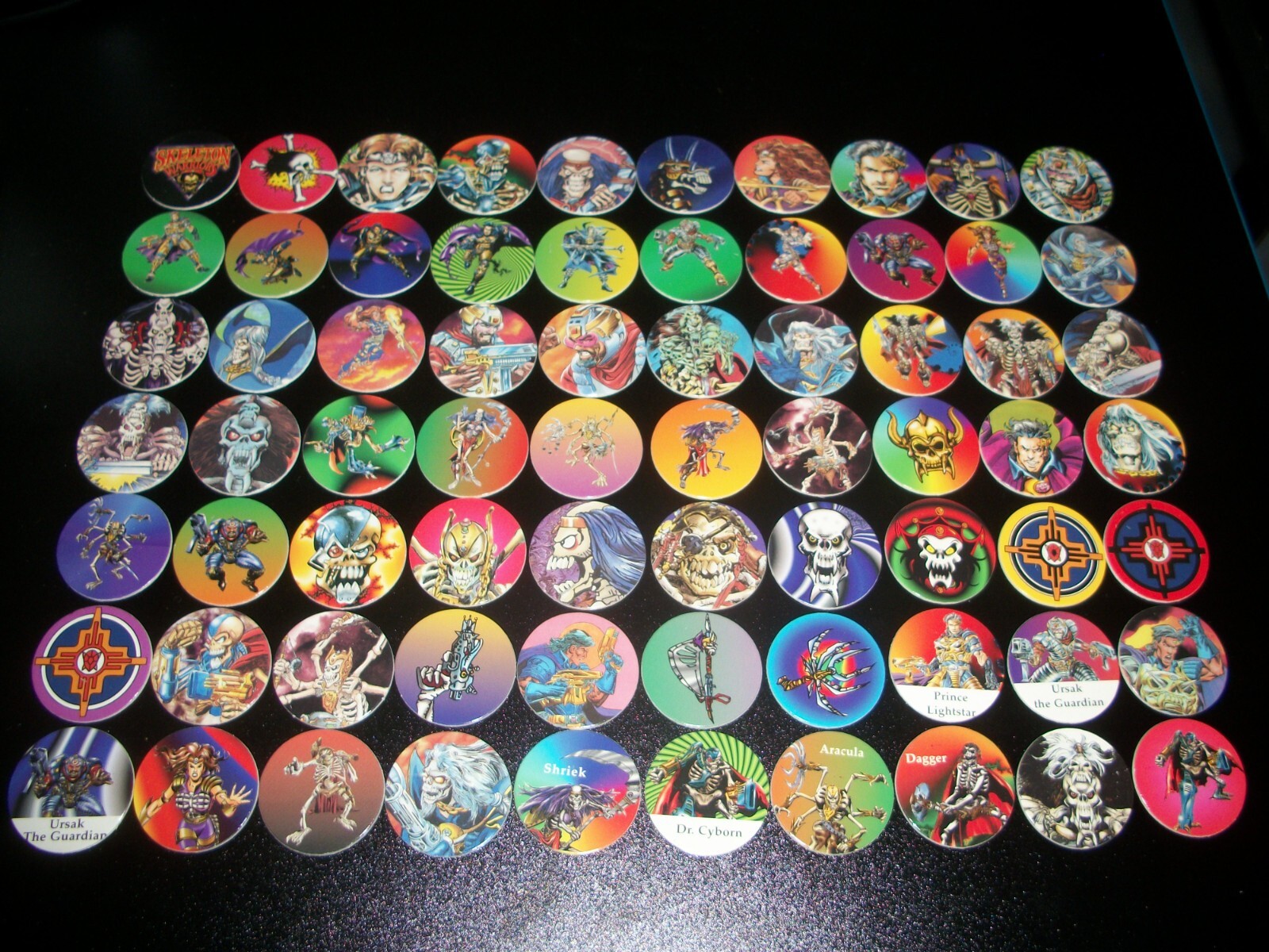 Nice Skeleton Warriors Pogs Complete Set 1-70 Pog Milk Cap Caps Lot ...