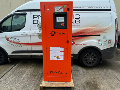 ENZAIR VA4-VSD SINGLE PHASE ROTARY SCREW AIR COMPRESSOR 4KW 5.5HP 14CFM ...